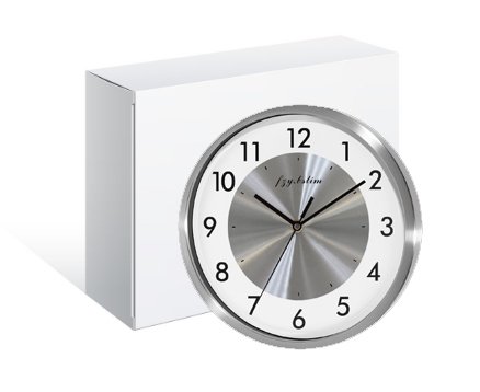 Fzy.bstim Non Ticking Silent Wall Clock Decorative,Analog Metal Wall Clock Battery Operated,Bedroom/Living Room/Office/Kitchen Clock,10 Inch