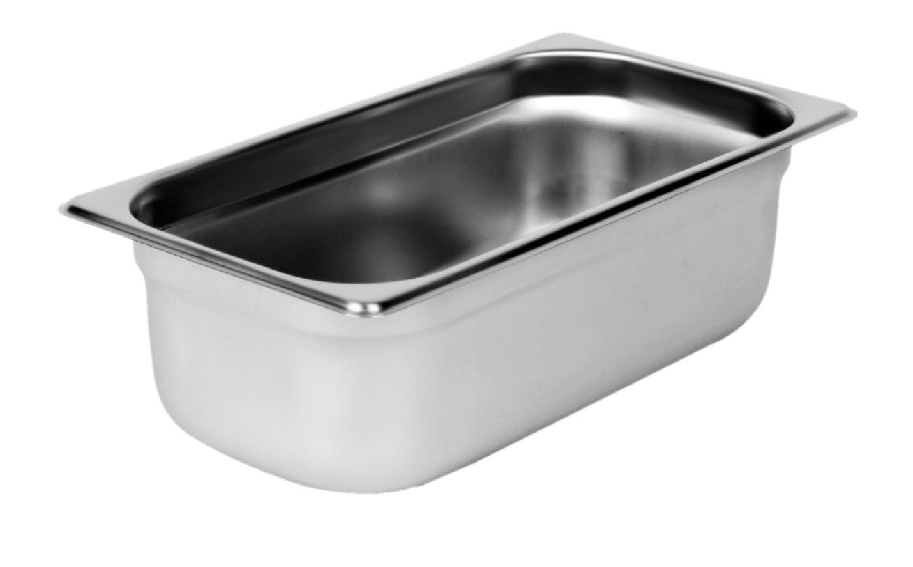 Soro Essentials- Third Size 4" Deep Stainless Steel Anti-Jamming Steam Table Pan 24 Gauge- Chafer Food Pan Stackable Anti-Jam Steam Pan for Hotel Restaurant Supplies Party Buffet Event Catering