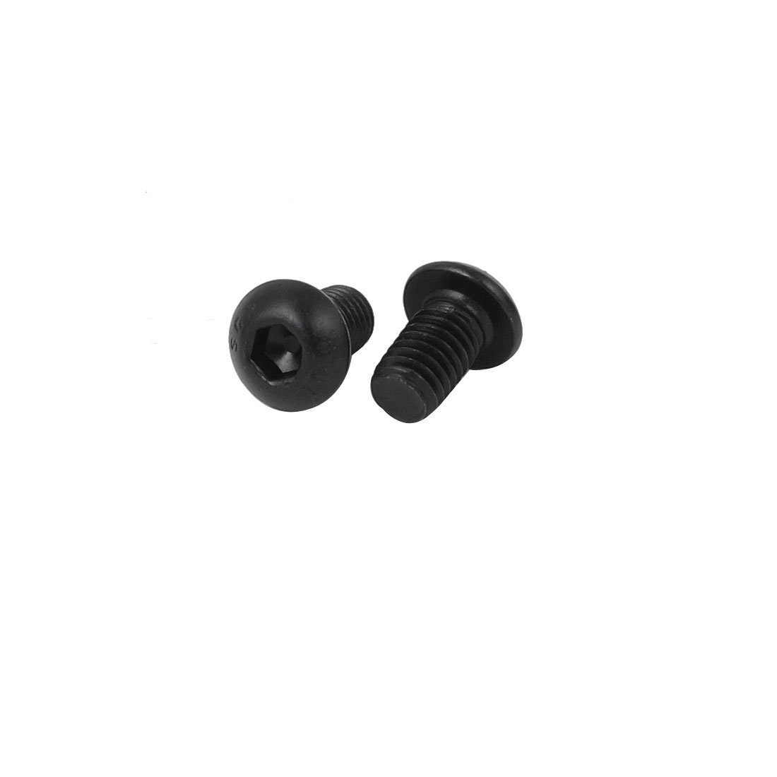 uxcell M6x10mm Button Head Hex Socket Cap Screw Bolt Black 50pcs
