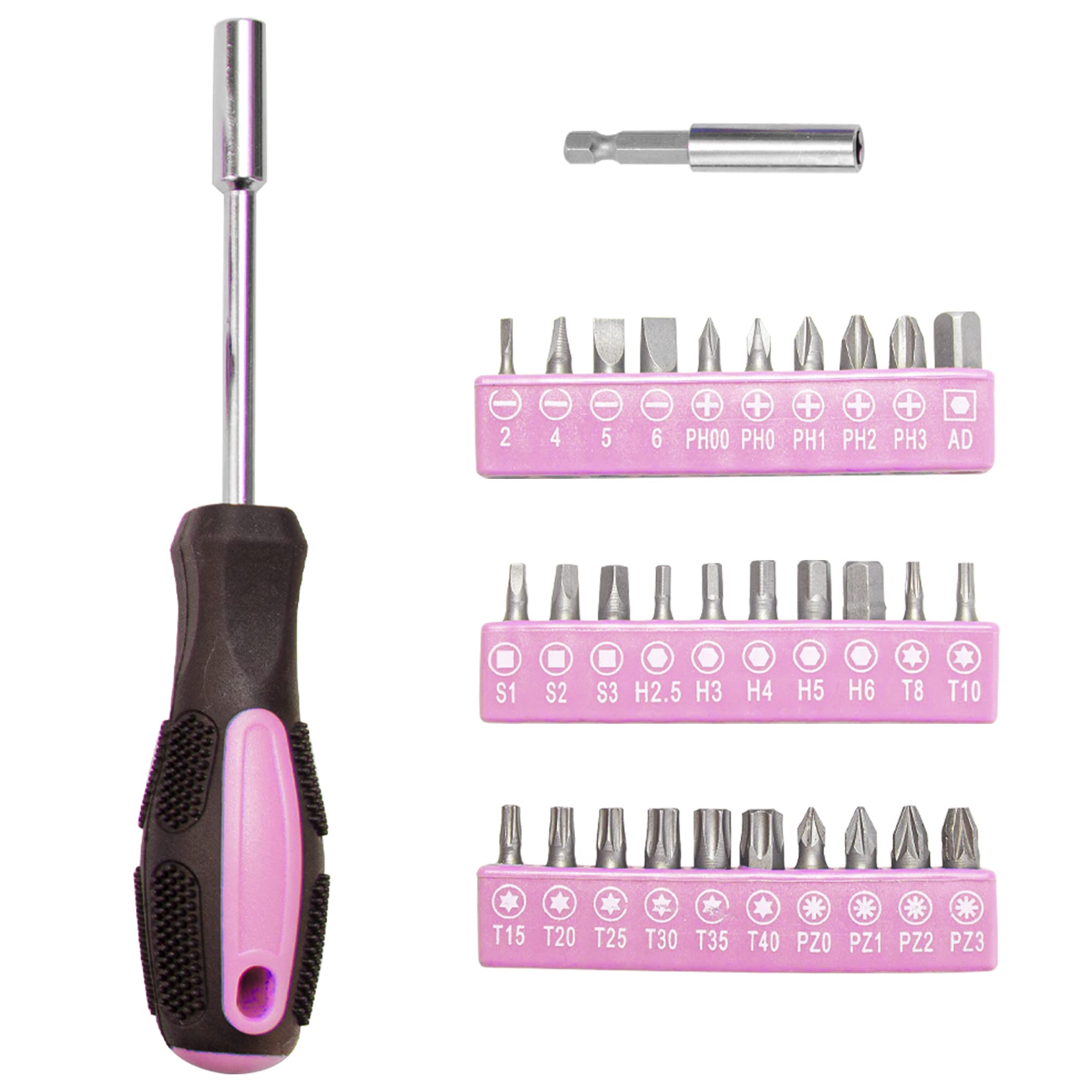 CARTMAN Tool Set General Household Hand Tool Kit with Plastic Toolbox Storage Case Pink