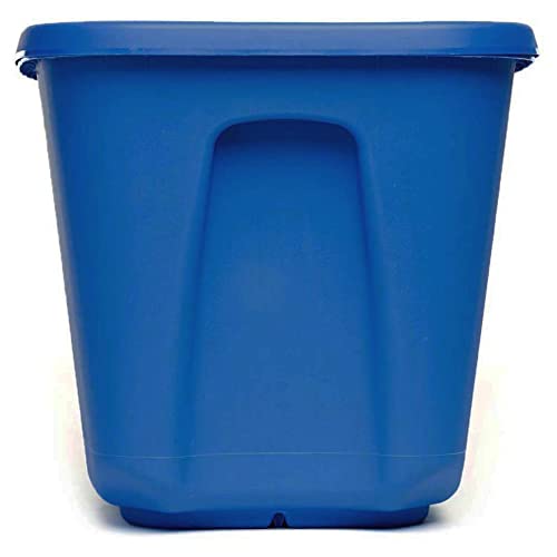 HOMZ 6610DWBLDC.05 Plastic Storage Tote with Lid, 10 Gallon, Blue, Stackable, 5-Pack