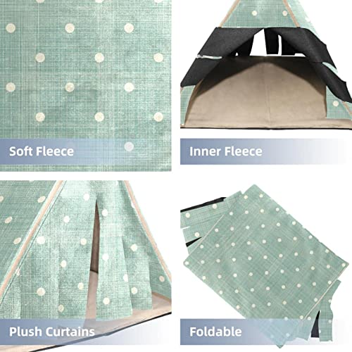enheng Small Pet Hideout Geometric Retro Polka Dot Hamster House Guinea Pig Playhouse for Dwarf Rabbits Hedgehogs Chinchillas