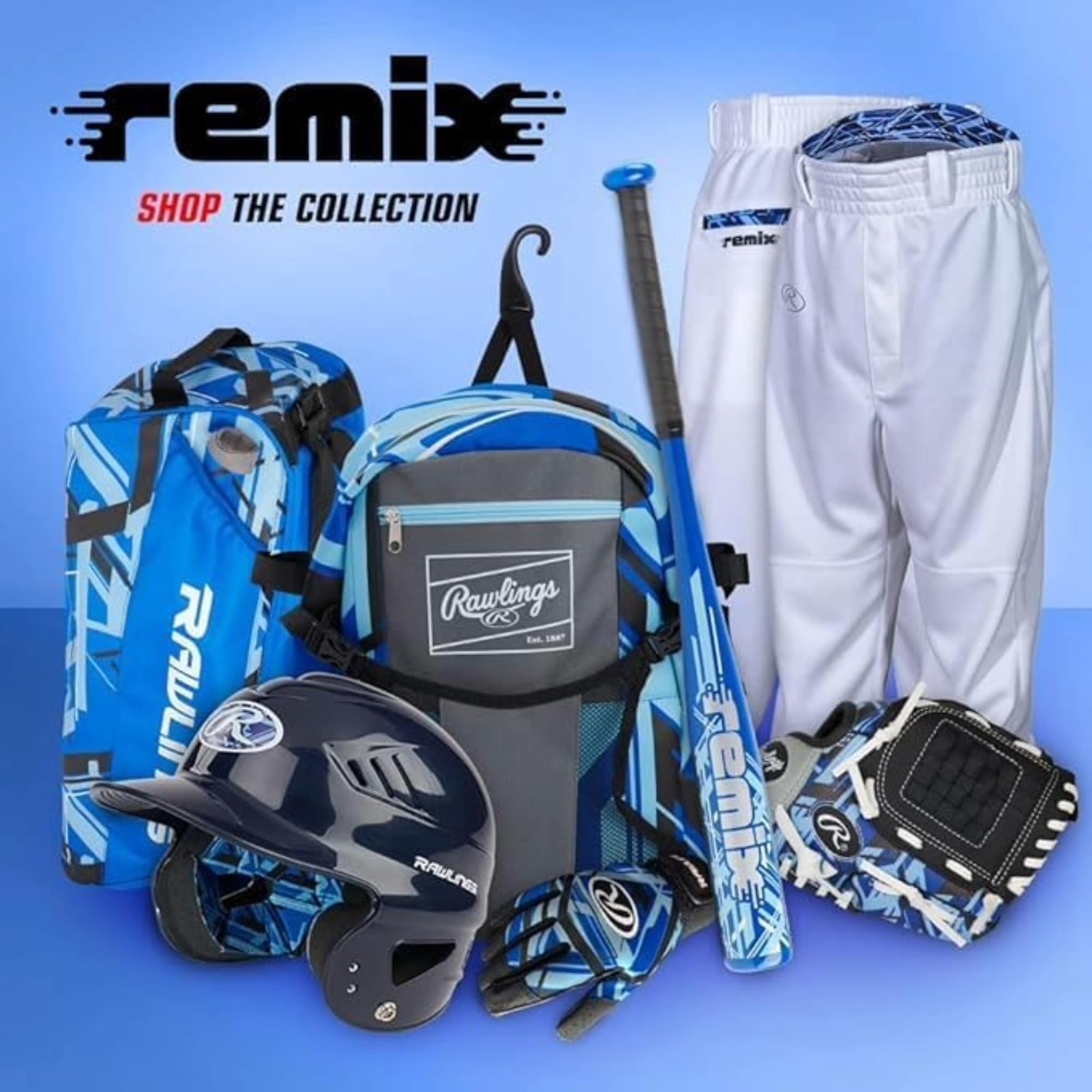 Rawlings | REMIX T-Ball & Youth Baseball Glove | Right Hand Throw | 9" | Blue