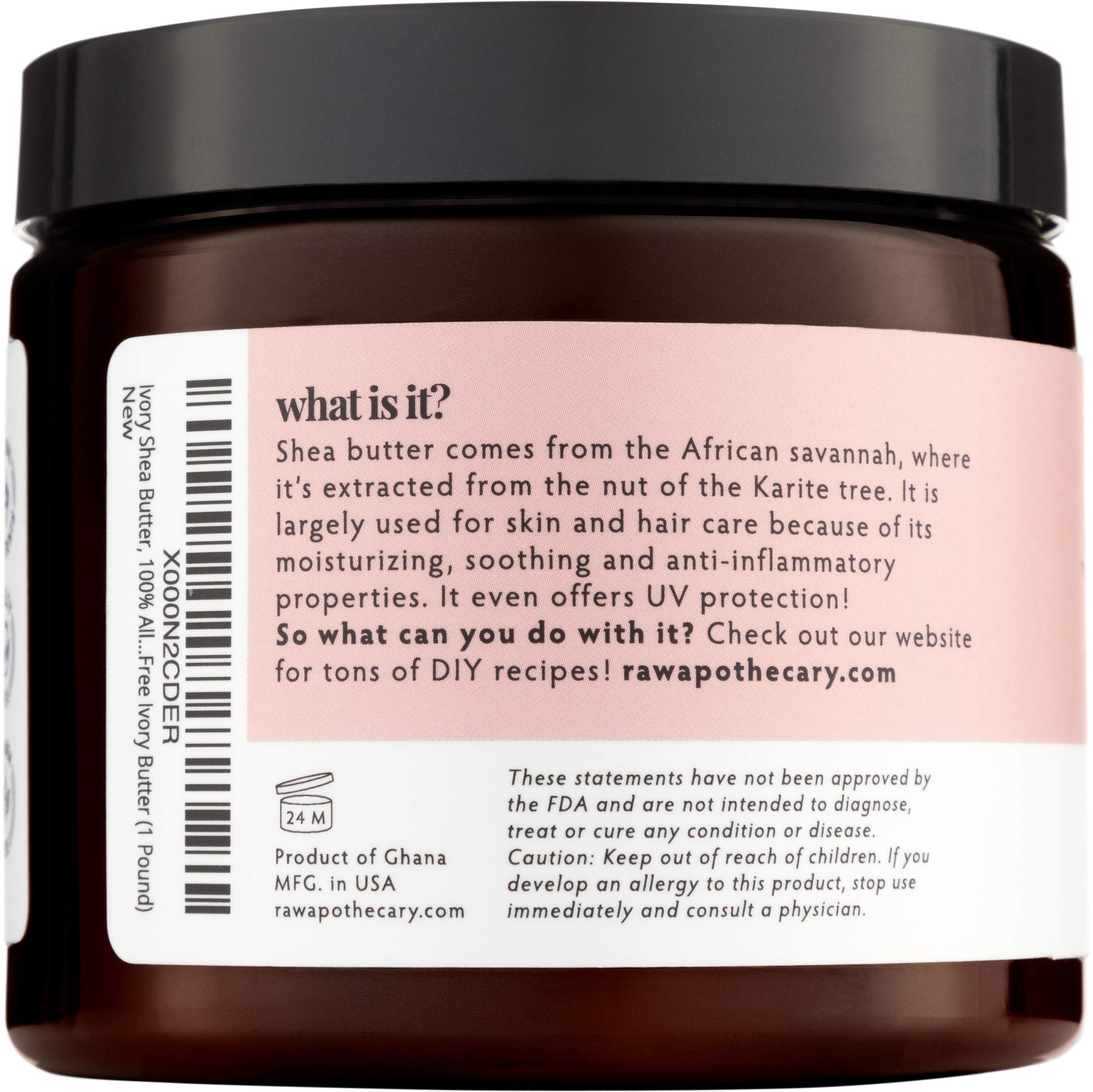 Raw Apothecary All-Natural Ivory Shea Butter (16 ounces)