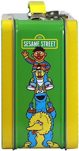 Aquarius Sesame Street Cast Fun Box - Sturdy Tin Storage Box with Plastic Handle & Embossed Front Cover - Officially Licensed Sesame Street Merchandise and Collectible Gift for Kids, Teens & Adults