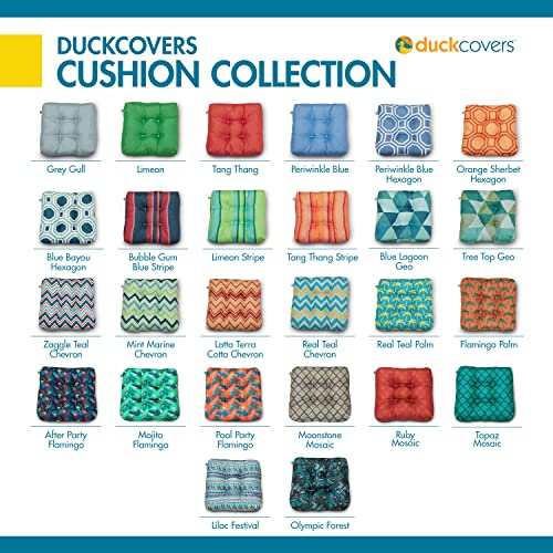 Duck Covers Water-Resistant Indoor/Outdoor Seat Cushions, 19 x 19 x 5 Inch, 2 Pack, Moonstone Mosaic, Outdoor Patio Cushions