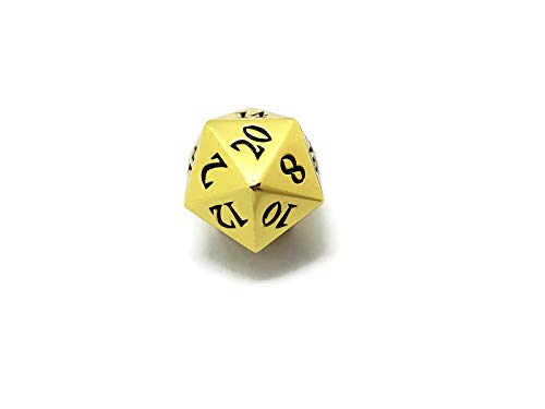 Gold Metal D20 F*** Dice Set Critical Fail F 20 Sided Die Set DND Black Gunmetal Color Number for Role Playing Game Dungeons and Dragons D&D Pathfinder Shadowrun and Math Teaching