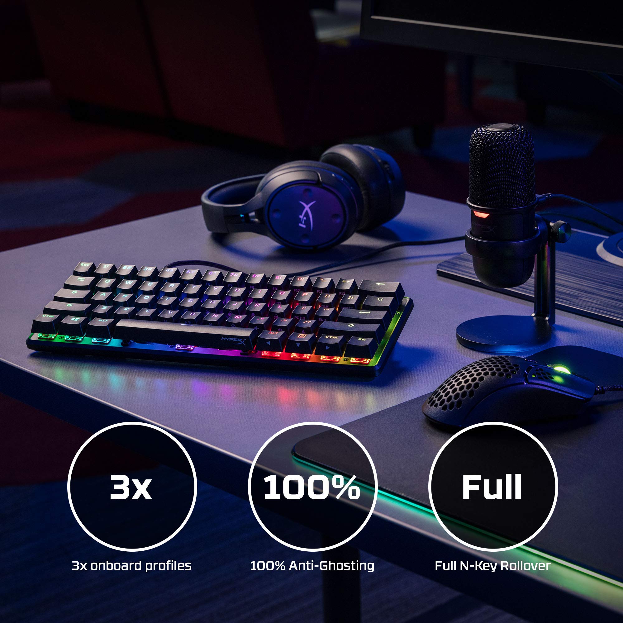HyperX Alloy Origins 60 - Mechanical Gaming Keyboard, Ultra Compact 60% Form Factor, Double Shot PBT Keycaps, RGB LED Backlit, NGENUITY Software Compatible - Linear Red Switch (Renewed)
