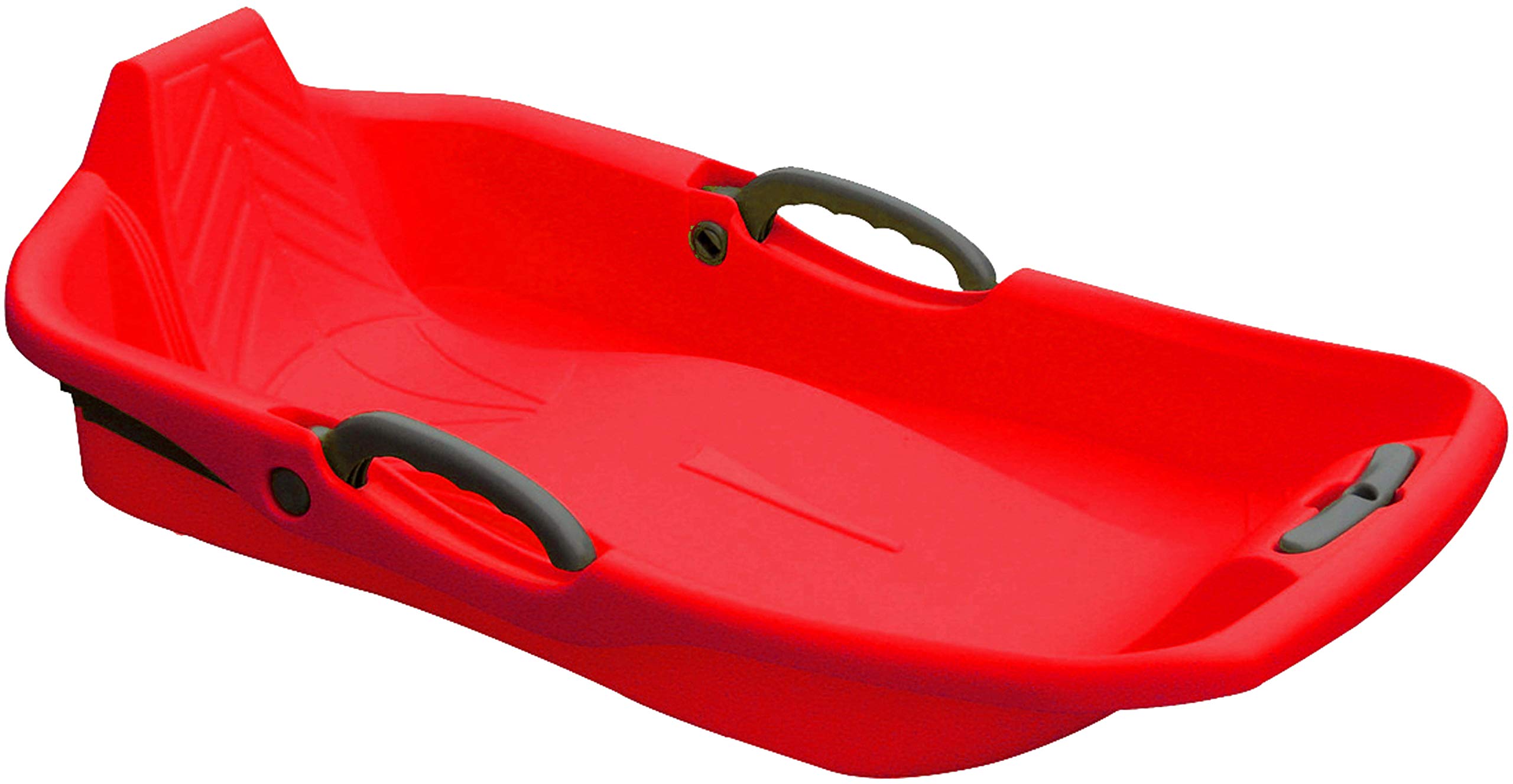 BELLI Red Plastic Toboggan, Snow Sled, 1 seat with Brake & Handle Cord, for Kids BE80337