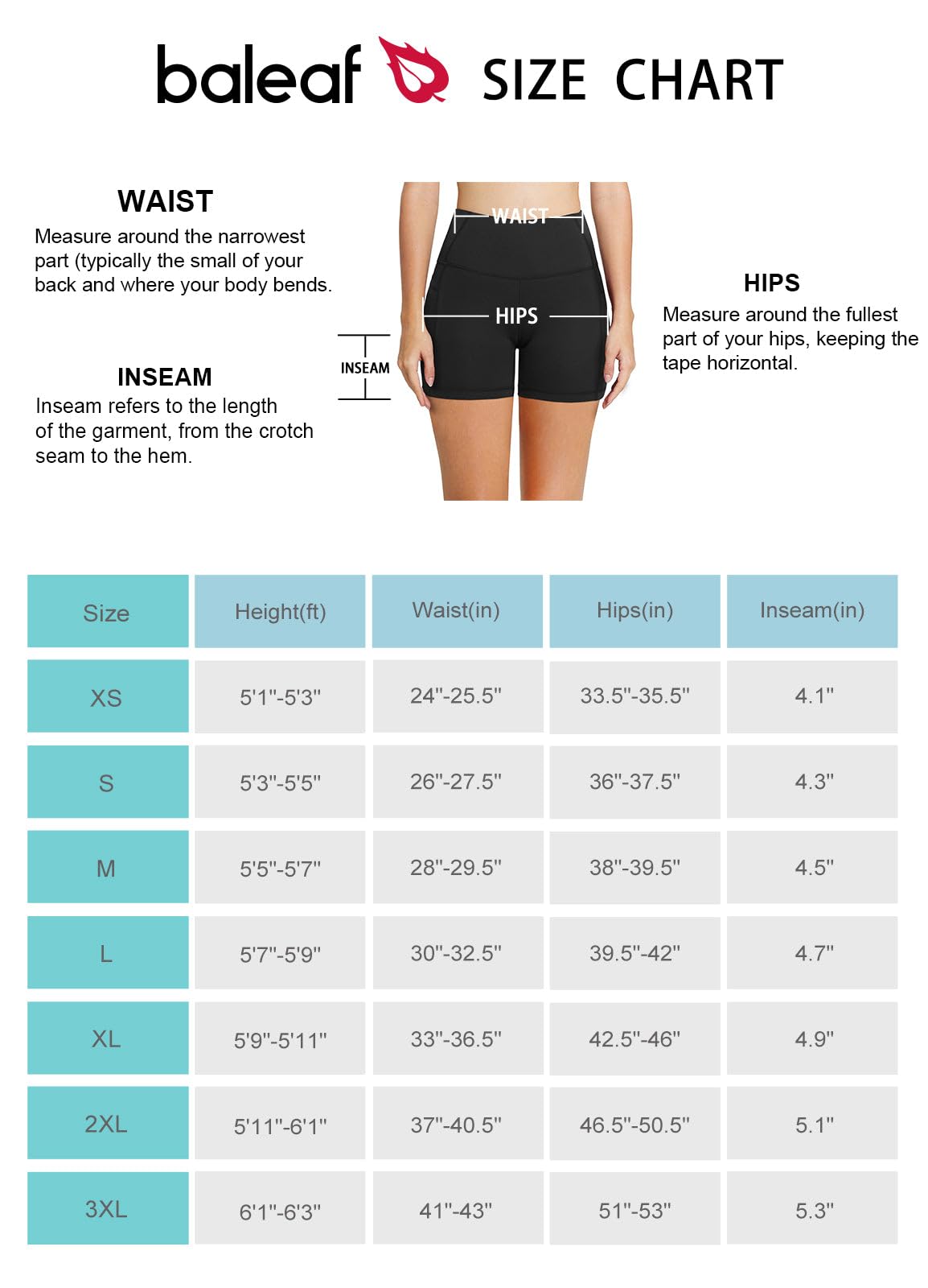 BALEAF Biker Shorts Women Yoga Gym Workout Spandex Running Volleyball Tummy Control Compression Shorts with Pockets 5" Black XXXL