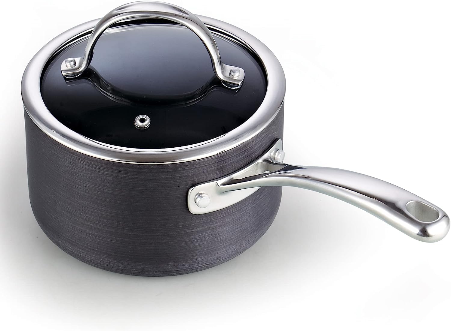 Cooks Standard 3-Quart Hard Anodized Nonstick Saucepan with Lid, Black,NC-00342