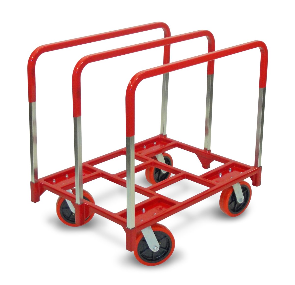 Raymond 3880 Steel Panel Mover with 3 Standard Upright and 8" x 2" Quiet Poly Caster, 2400 lbs Capacity, 42/16" Length x 31/13" Width x 6/10" Height