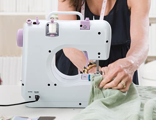 Galadim Mini Sewing Machine (Including Extension Table and Sewing Supplies Set) - Small Electric Overlock Sewing Machines with 2 Speed 12 Built-in Stitch Patterns β GD-015-CD