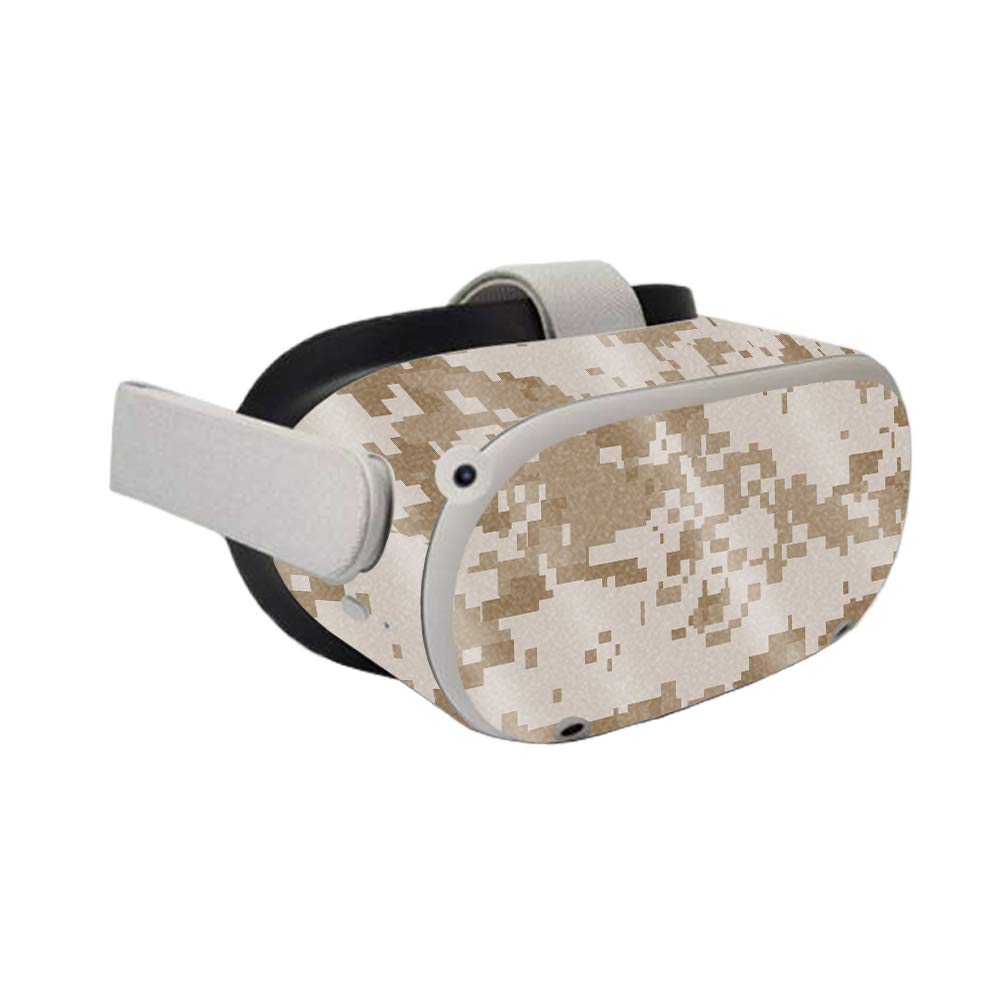 MightySkins Glossy Glitter Skin Compatible with Oculus Quest 2 - Desert Camo | Protective, Durable High-Gloss Glitter Finish | Easy to Apply, Remove, and Change Styles | Made in The USA
