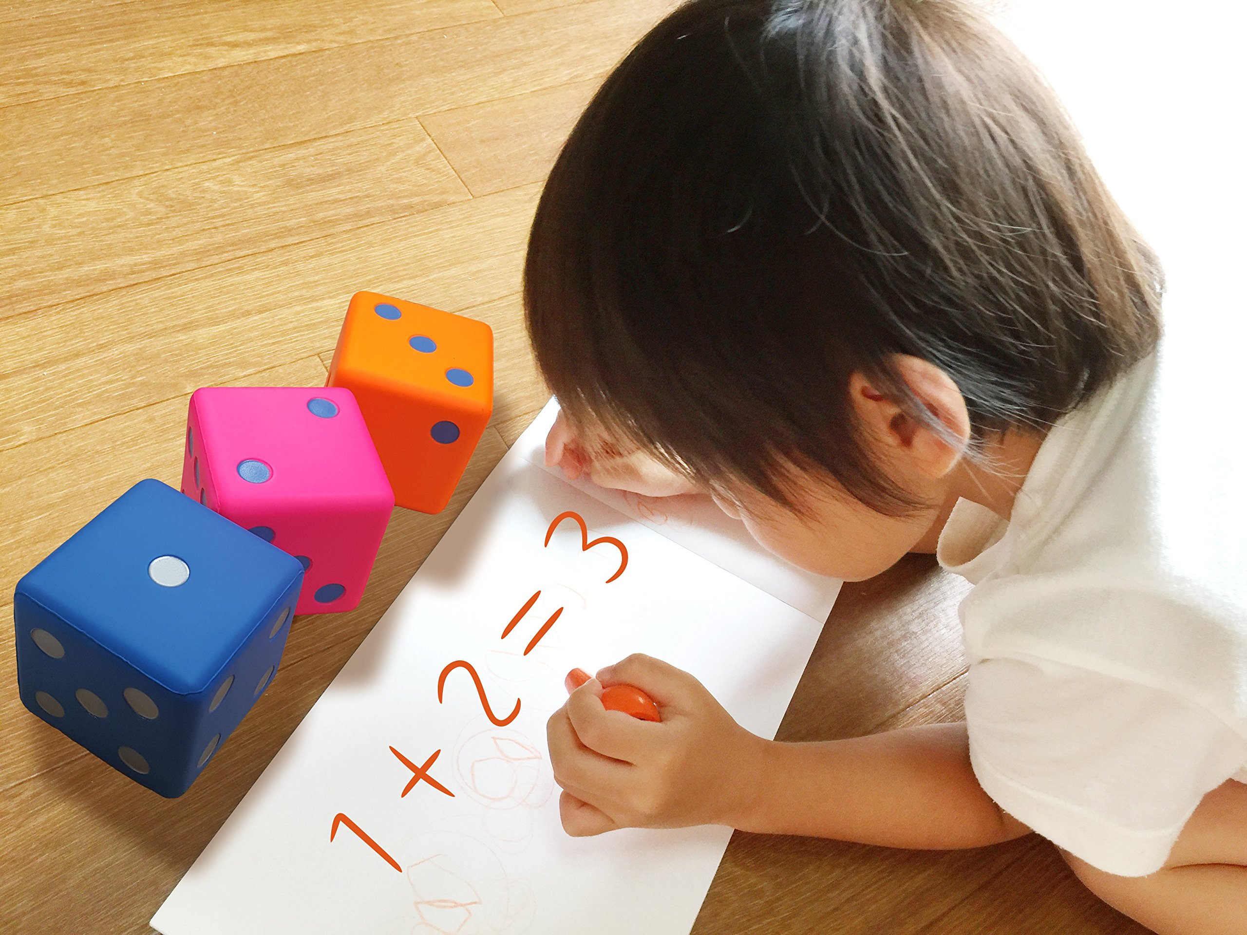 Macro Giant 3.2 Inch PU Soft Foam Playing Dice, Set of 24, Multi Colors, Round Edge, Toy Brick, Board Games, Math Teaching, Kid Toy Gifts, Educational Toy