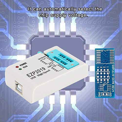 Automatically Identified Small High Speed USB SPI Programmer, Detected High Speed Programmer, ABS+Metal Easy to Carry for 25 Flash 93 EEPROM Block 24 EEPROM