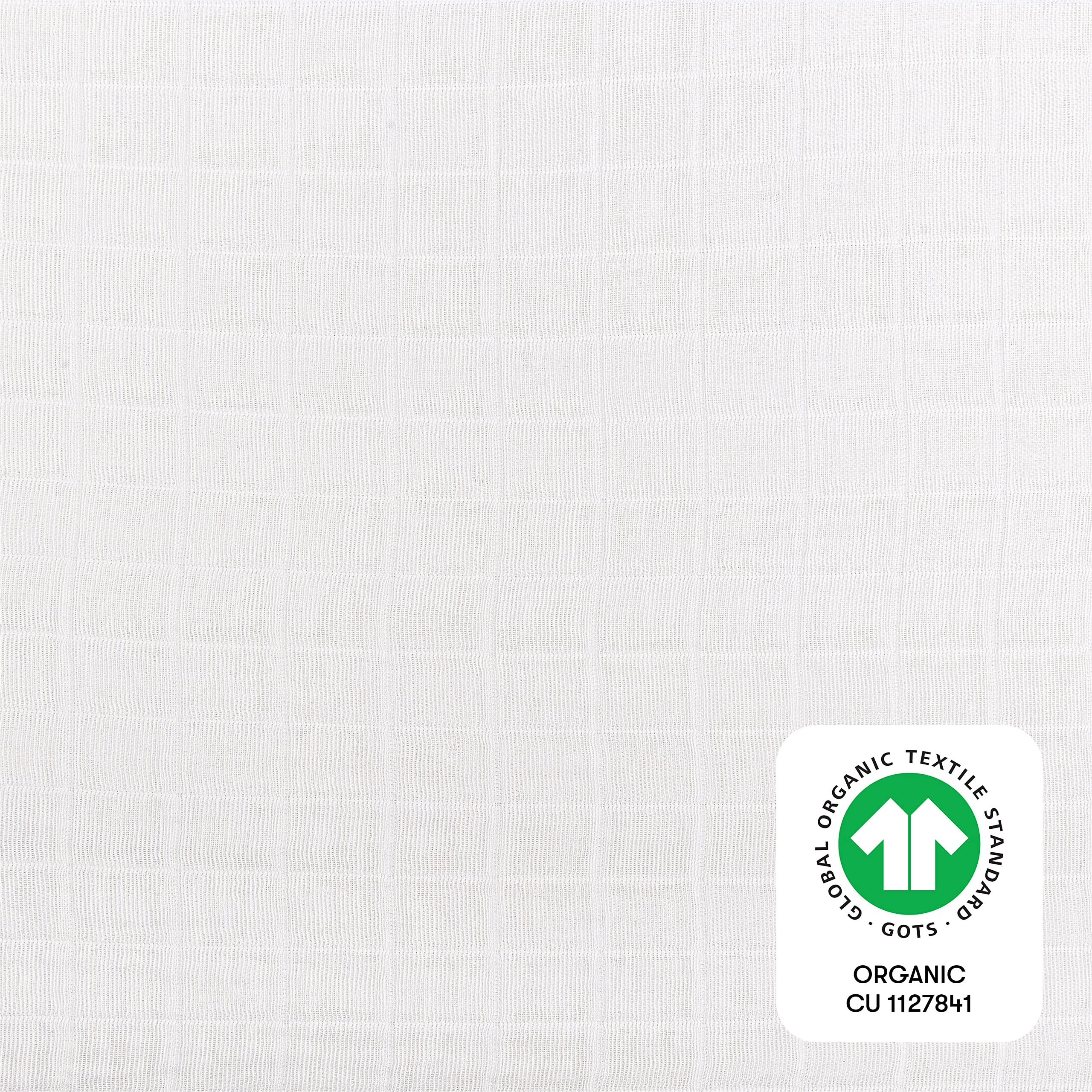 Babyletto 100% Organic Cotton All-Stages Midi Crib Sheet, GOTS-Certified, Fitted 360°, Ultra-Soft and Breathable Muslin - Plain White