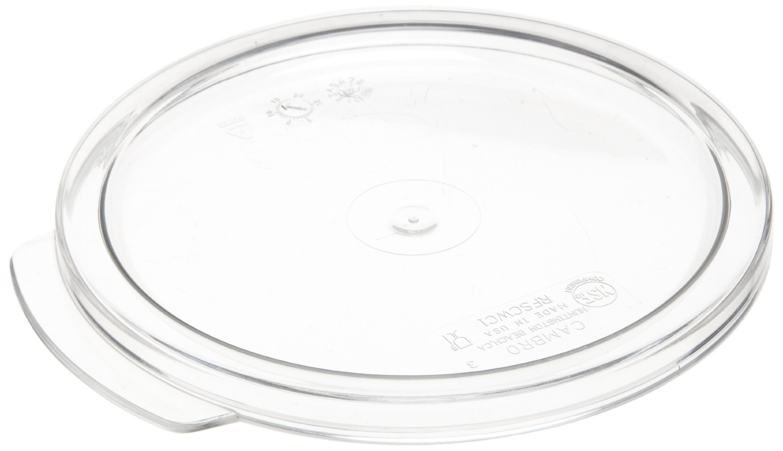 Cambro RFSCWC1 Camwear Clear Polycarbonate Round Lid for 1 qt Capacity Food Storage Container