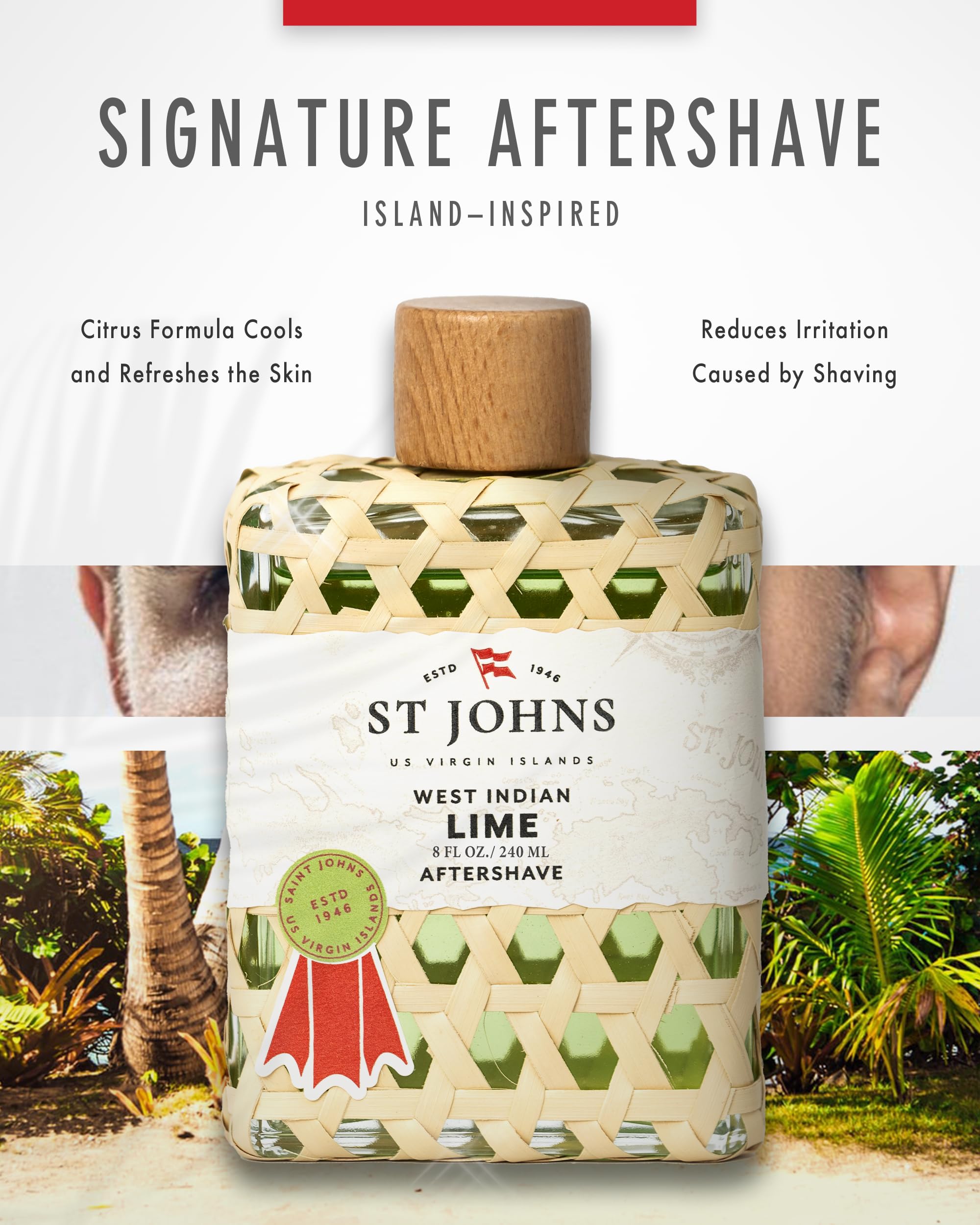 St Johns West Indian Lime Aftershave Lotion 8 Oz Splash. Fresh Lime Scent for Men. Cool and Refreshing Aftershave Lotion. One of our Best Aftershaves for 70 years.
