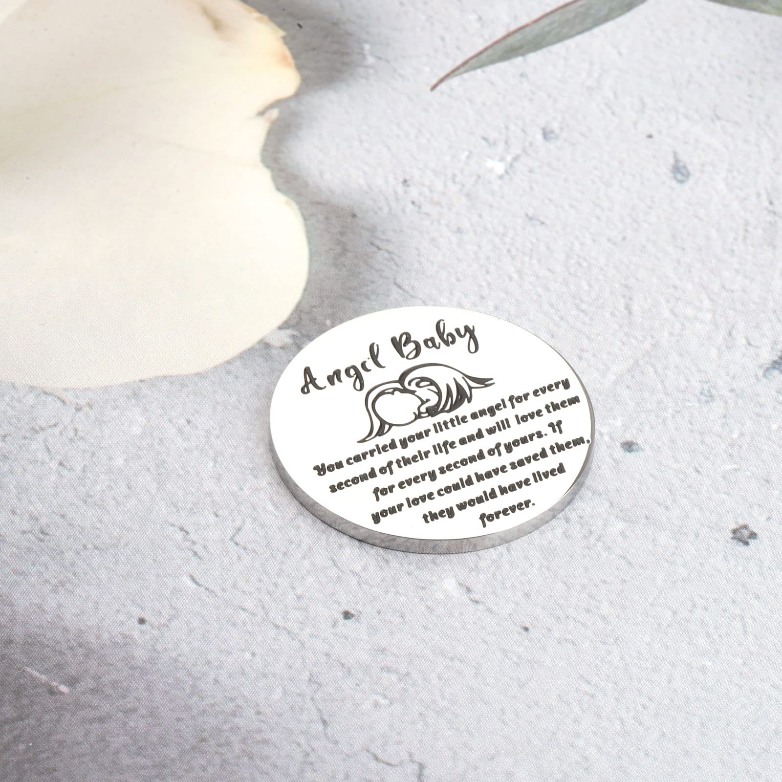 BAUNA Miscarriage Gifts Angel Baby Memorial Token Miscarry Infant Loss Gift for Parents Grief Sympathy Packet Token (Angel Baby Memorial Token)