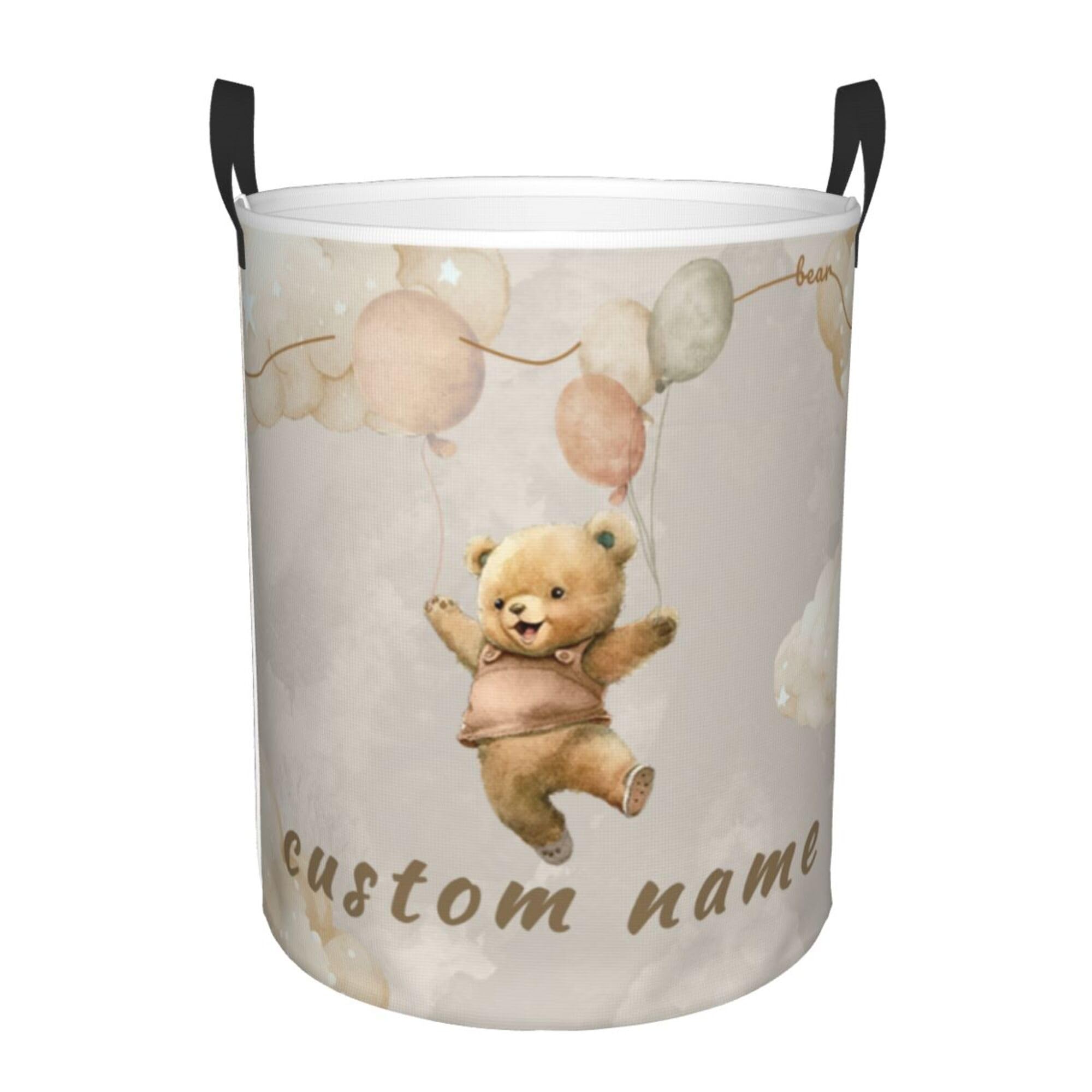 Custom Laundry Basket with Name Personalized Baby Laundry Hamper Customized Collapsible Storage Basket with Handle for Living Room Bedroom
