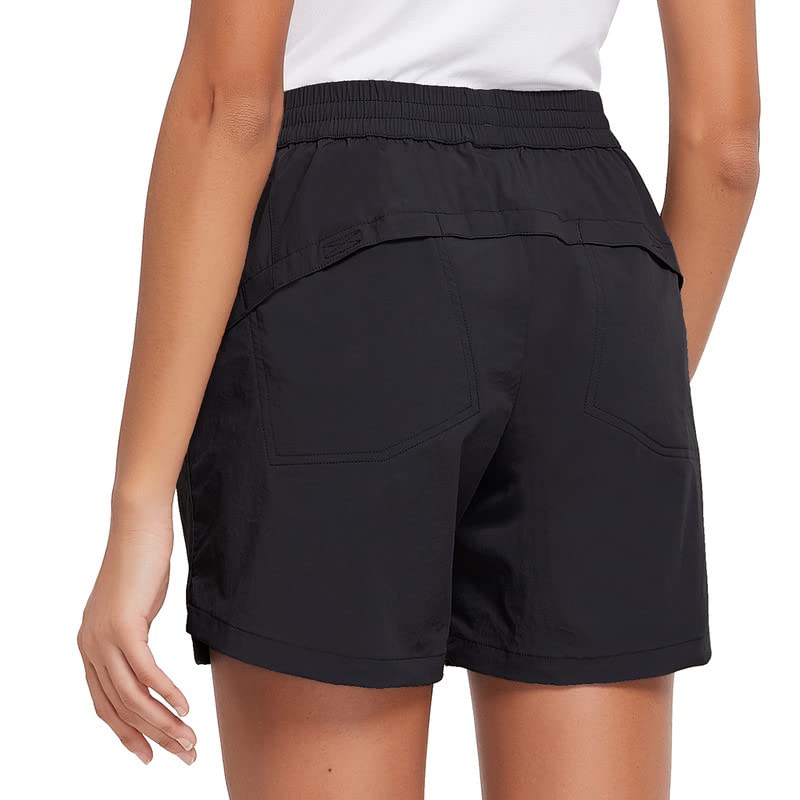 BALEAF Women's 5" Athletic Hiking Shorts Running Zipper Pockets Quick Dry Lightweight for Summer Golf Workout UPF 50+ Dark Grey Size S