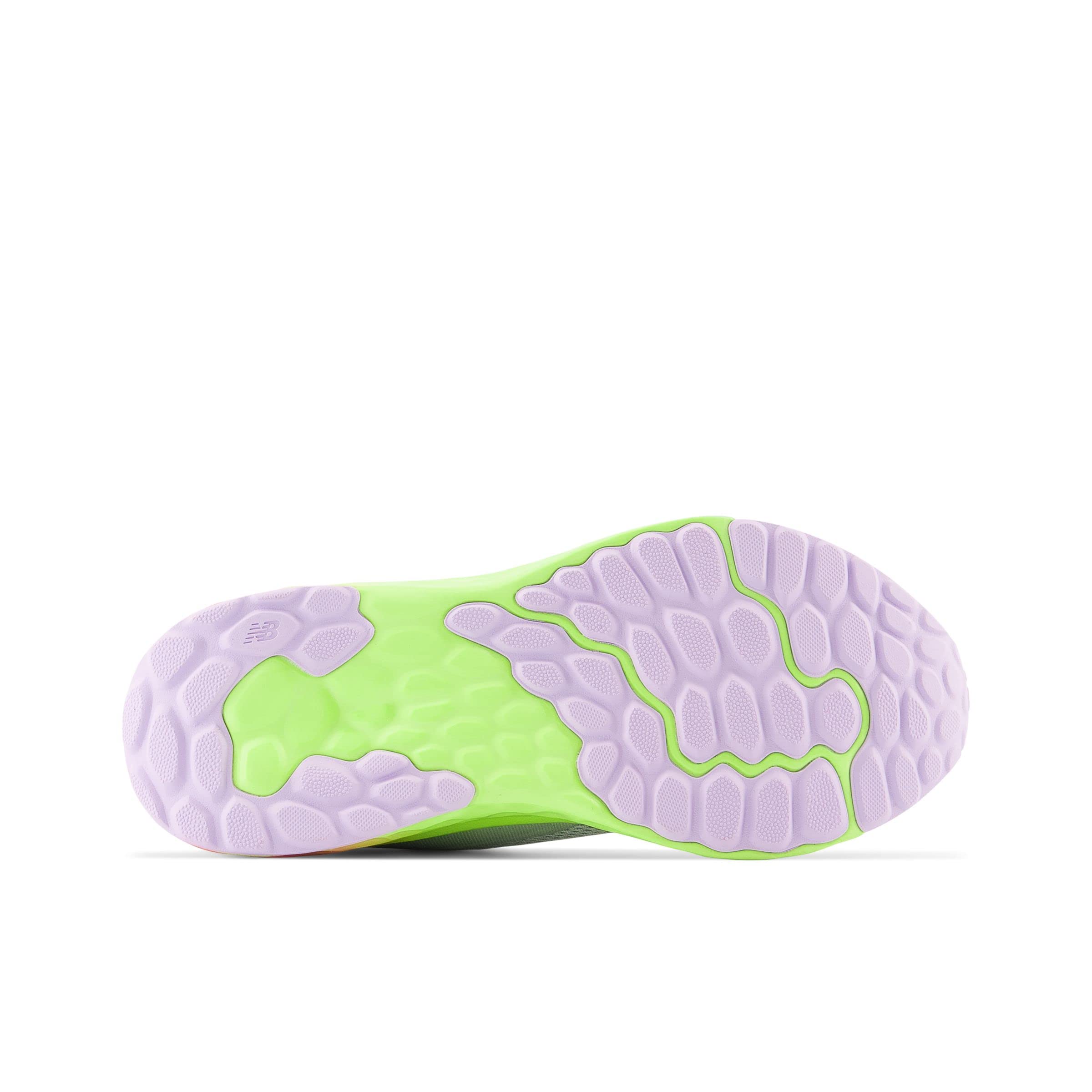New Balance KIds Arishi Fresh Foam v4 Sneaker, LIGHT ALUMINUM/CYBER LILAC/NEON PINK, 5 M Big Kid (8-12 Years)