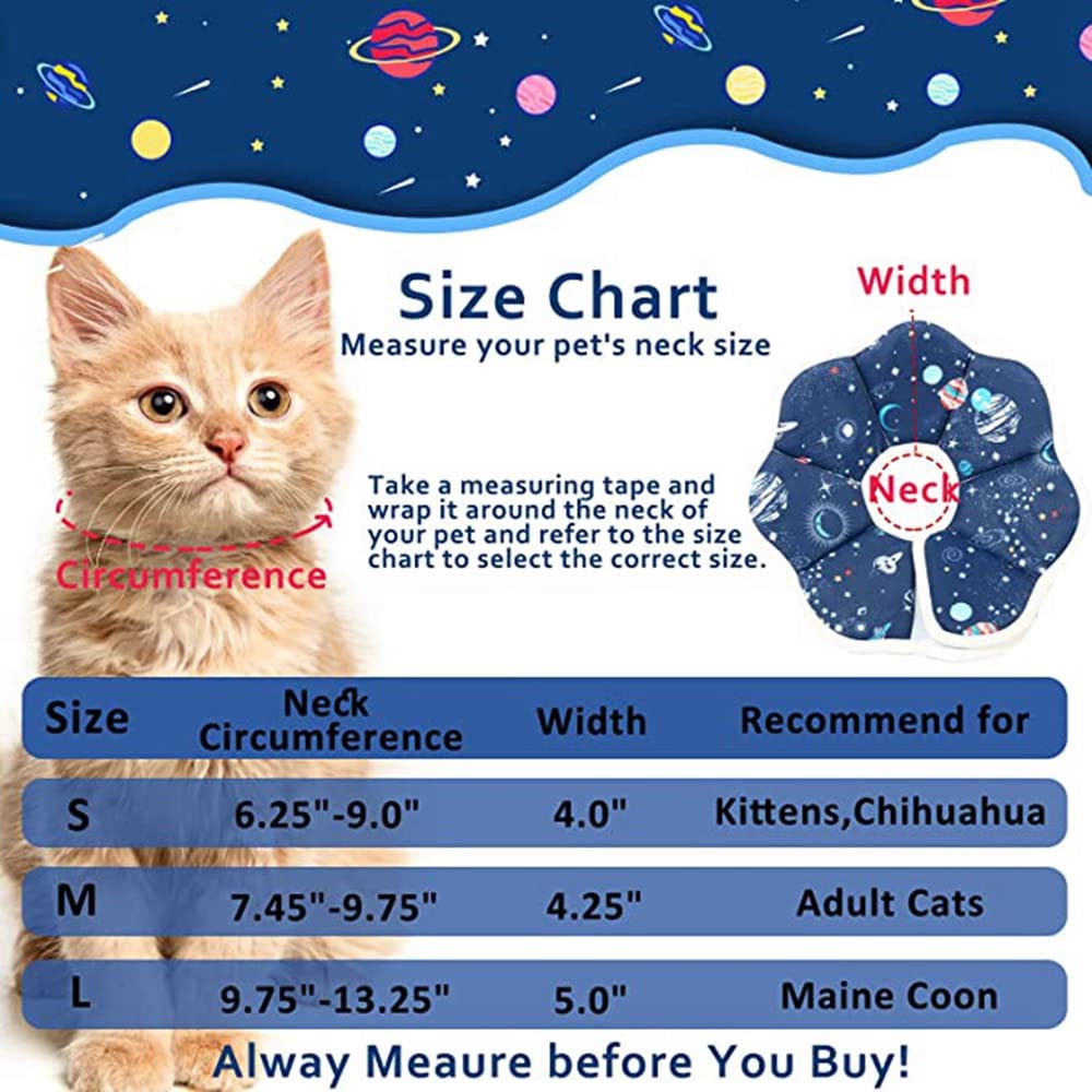 Soft Cat Cone,and Pet Teaser Cat Toy Recovery Cone Collar for Cats After Surgery to Stop Licking Scratching,Elizabethan Collar of Shame Alternative for Kitten Puppy (S)