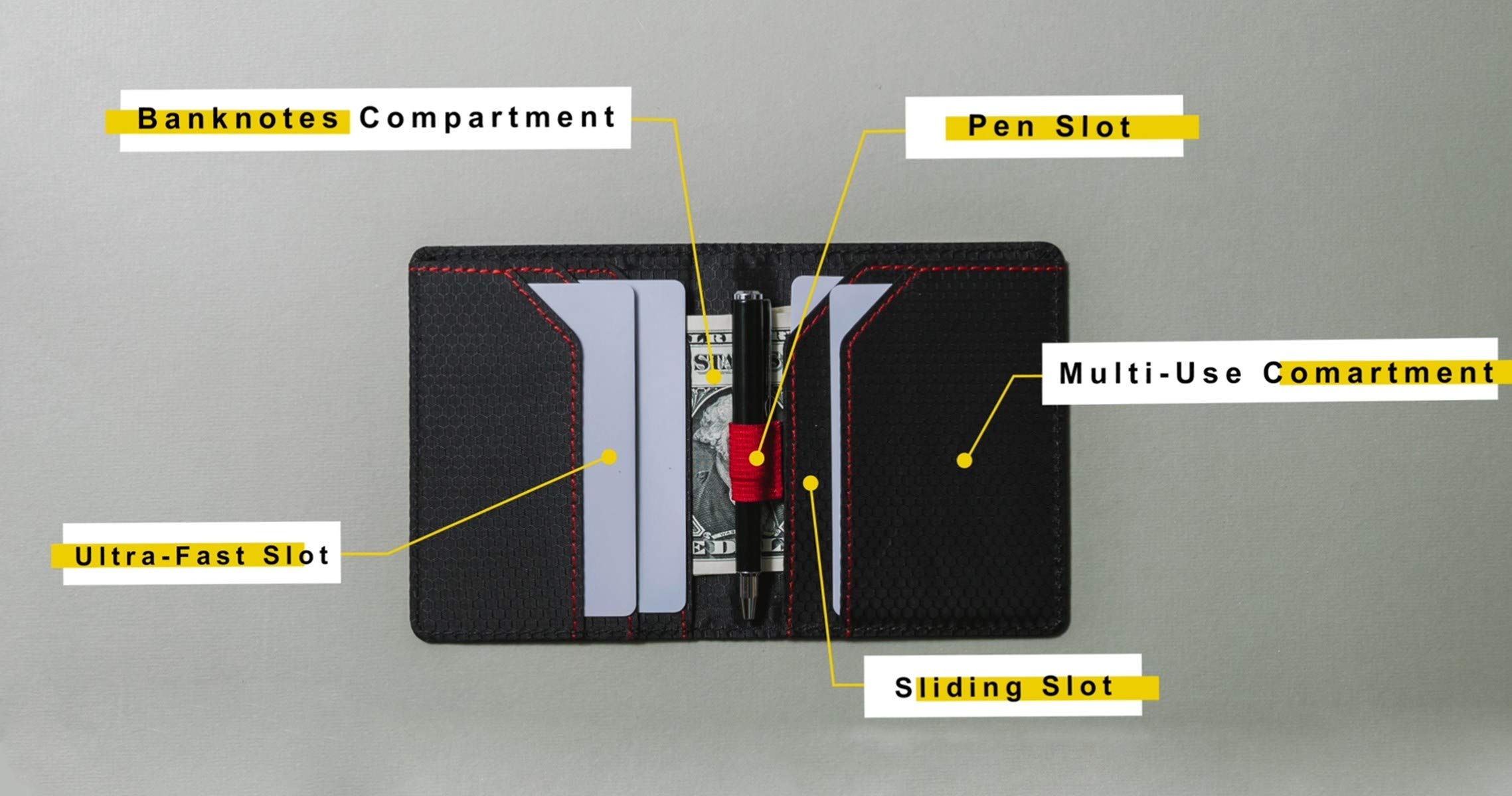 LC Prime Minimal Slim Pen Wallet l A Thinnest PenWallet For Daily Use (Pen is Not Included) (Blue mix Black (Pen is NOT Included))