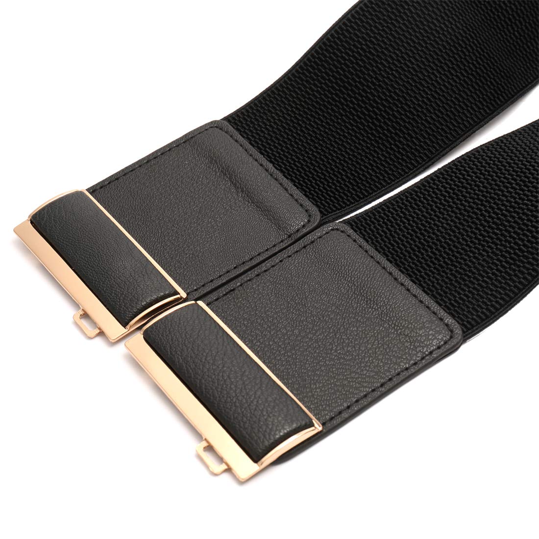 Beltox Womens 3" Wide Belt Elastic Stretch Cinch Waistband Lady Cummerband(30"-51",Black D)