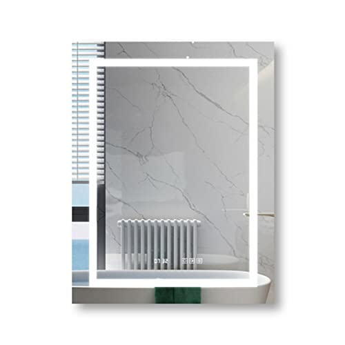 Bathroom Vanity Mirror for Farmhouse Decor Bathroom Mirror LED Bathroom Vanity Mirror, 36 X 28 Inch, Anti Fog, Night Light Dimmable Light Accurate Reflection Dimmable Mirror Lights