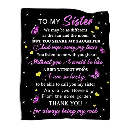 COTIMO Gifts for Sister Blanket Sister Blankets from Sister Throw Best Sister Gifts for Birthday Christmas Thanksgiving 50 "x60