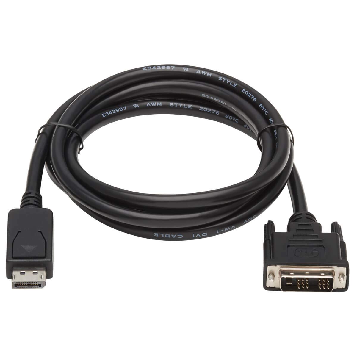 Tripp Lite DisplayPort to DVI Latcing Cable Adapter, DP to DVI-D Single Link, Male-to-Male, 1080p HD Resolution, 6 Feet / 1.8 Meters, 3-Year Warranty (P581-006)