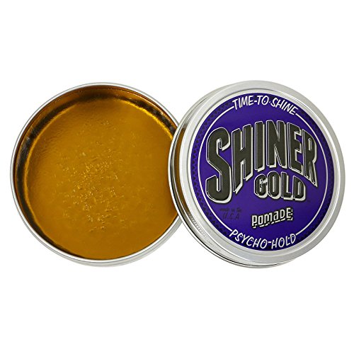 Shiner Gold Psycho Hold Pomade | Extreme Hold | High Shine | Water-based | Coconut Scent, 4oz