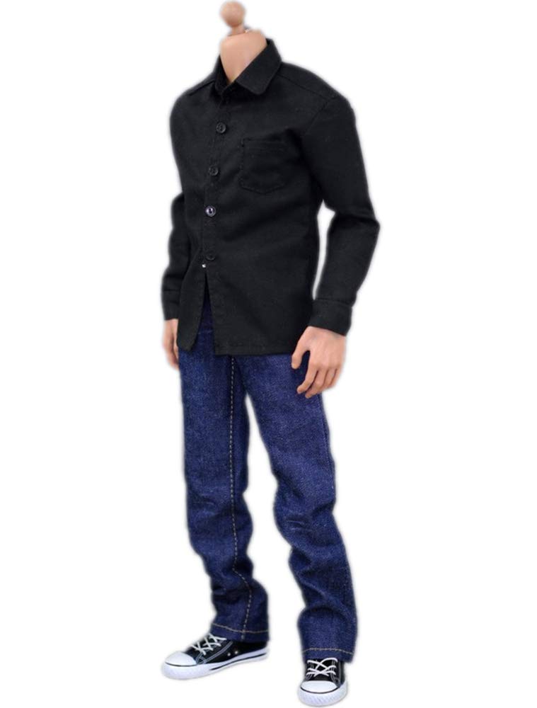 HiPlay 1/6 Scale Male Figure Doll Clothes, Handmade Full Suit, Shirt + Pants + Belt Outfit for 12" Male Action Figure CM003(A)