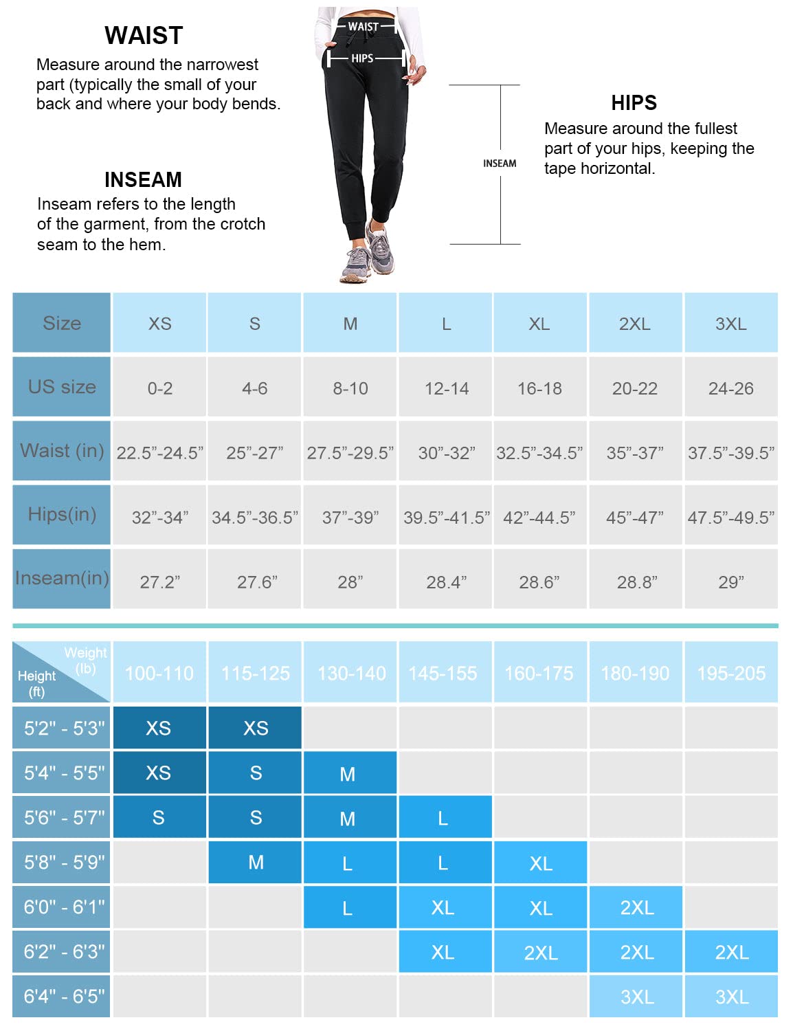 BALEAF Women's Sweatpants Fleece Lined Pants High Waisted Sweat Pants Winter Thermal Ski Hiking Joggers Black XL