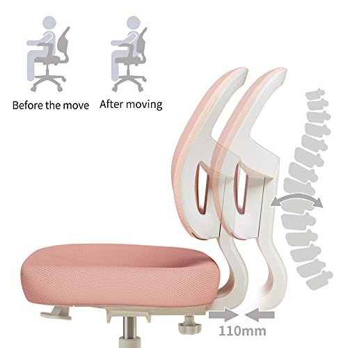 Ergonomic Kids' Desk Chairs, Height & Depth Adjustable Kids Study Chair, Cute Kids Office Chair. Perfect for Home, School and Library. No Armrests.