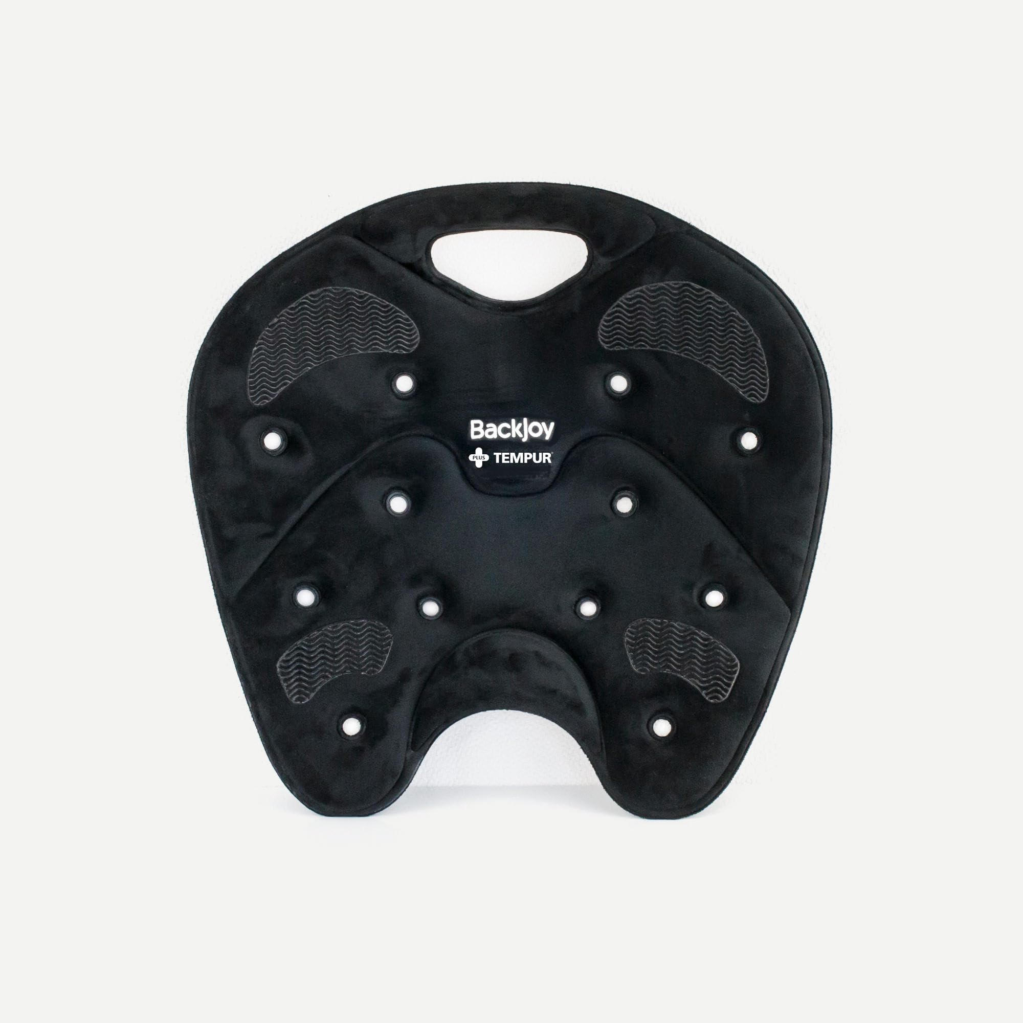 BackJoy Plus TEMPUR Posture Seat | Ergonomic Pressure Relief, Hip & Pelvic Support to Improve Posture | TEMPUR Comfort Foam | Home, Office Chair, Car Seat | Fits M - XL HIPS