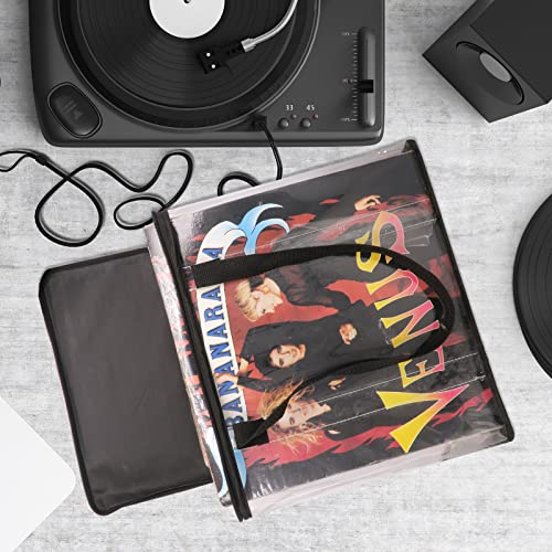 Evelots 3 Pack LP Vinyl Record Storage Bag-Clear-Up 108 Albums-No Dust/Scratch