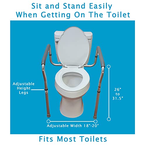 Carex Toilet Safety Rails - Toilet Safety Frame For Elderly, Handicap, or Disabled - Toilet Rails For Home Use, Elderly, Toilet Bars For Elderly And Disabled