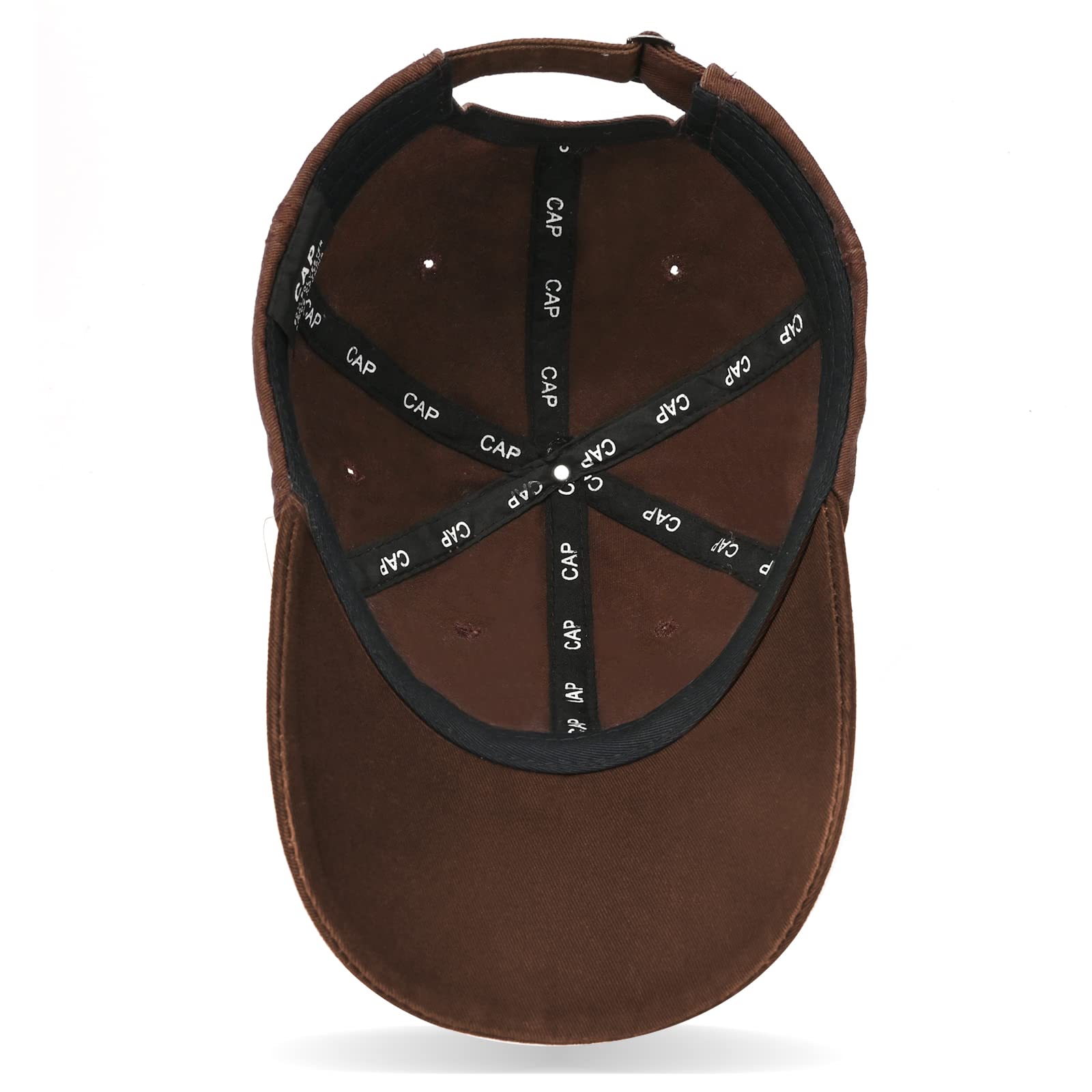 Baseball Cap Hat for Men Women Adjustable Unconstructed Dad Hat Classic Cotton Trucker Hats Letter Embroidered Travel Cap Brown
