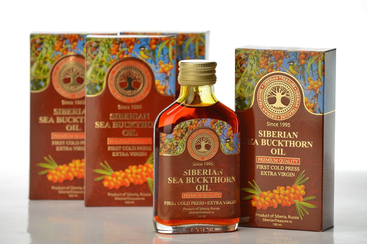 Siberian Sea Buckthorn Oil 100 Ml, Premium Quality, Natural, First Cold Press - 3.4 Fl Oz
