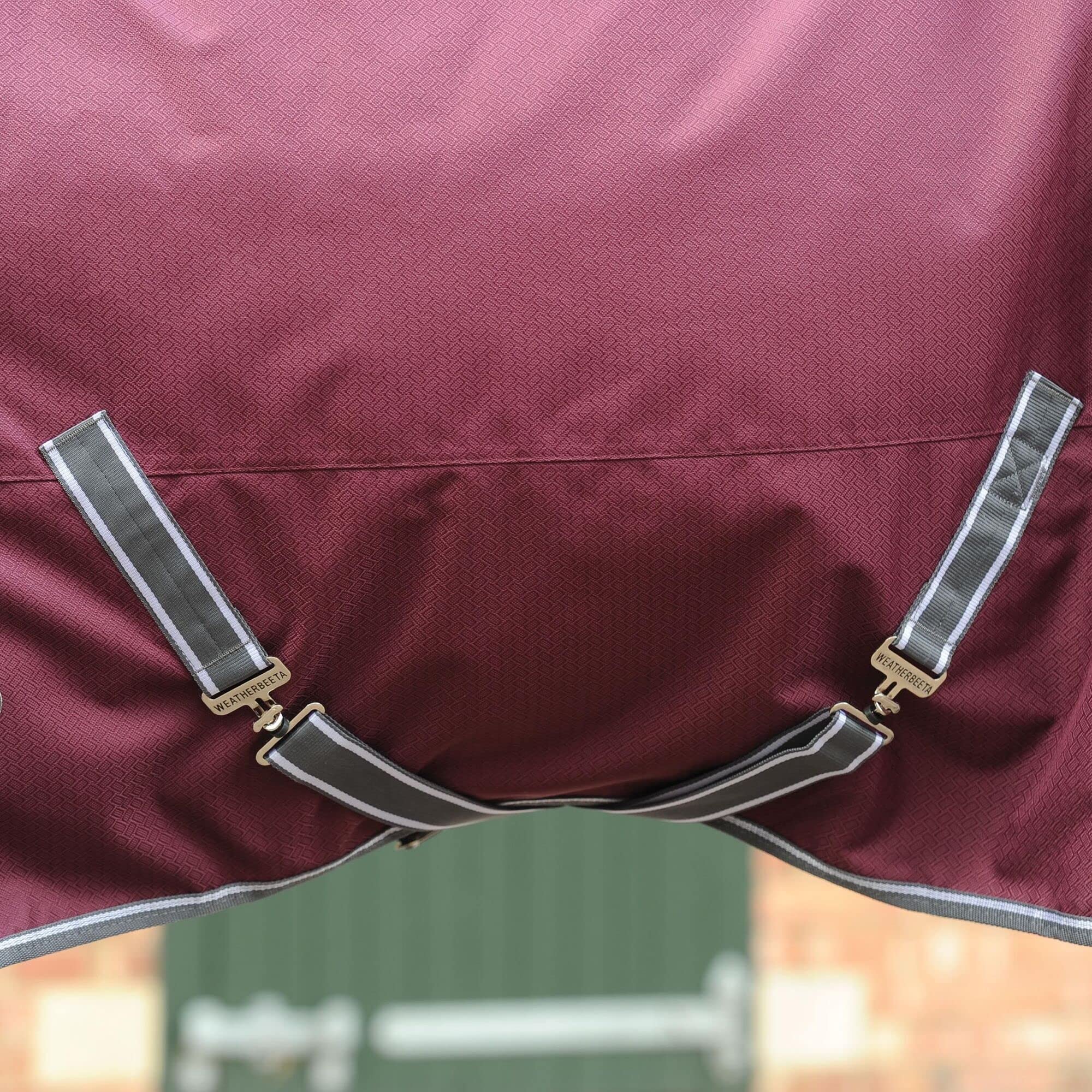 WeatherBeeta ComFiTec Plus Dynamic II Standard Neck Medium Horse Blanket, Maroon/Grey/White, 87"