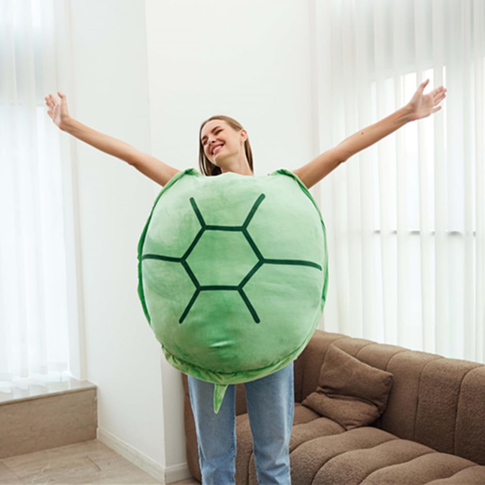 CHOXIO Wearable Turtle Shell Pillows for Kids Adults,Turtle Plush Pillow Stuffed Animal Funny Dress Up Creative Gifts (40 in, Green)