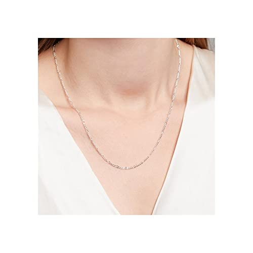 ARGENTO REALE Authentic 925 Sterling Silver 1.5MM 2MM Figaro Chain Necklace Womens Boys Girls 16-30