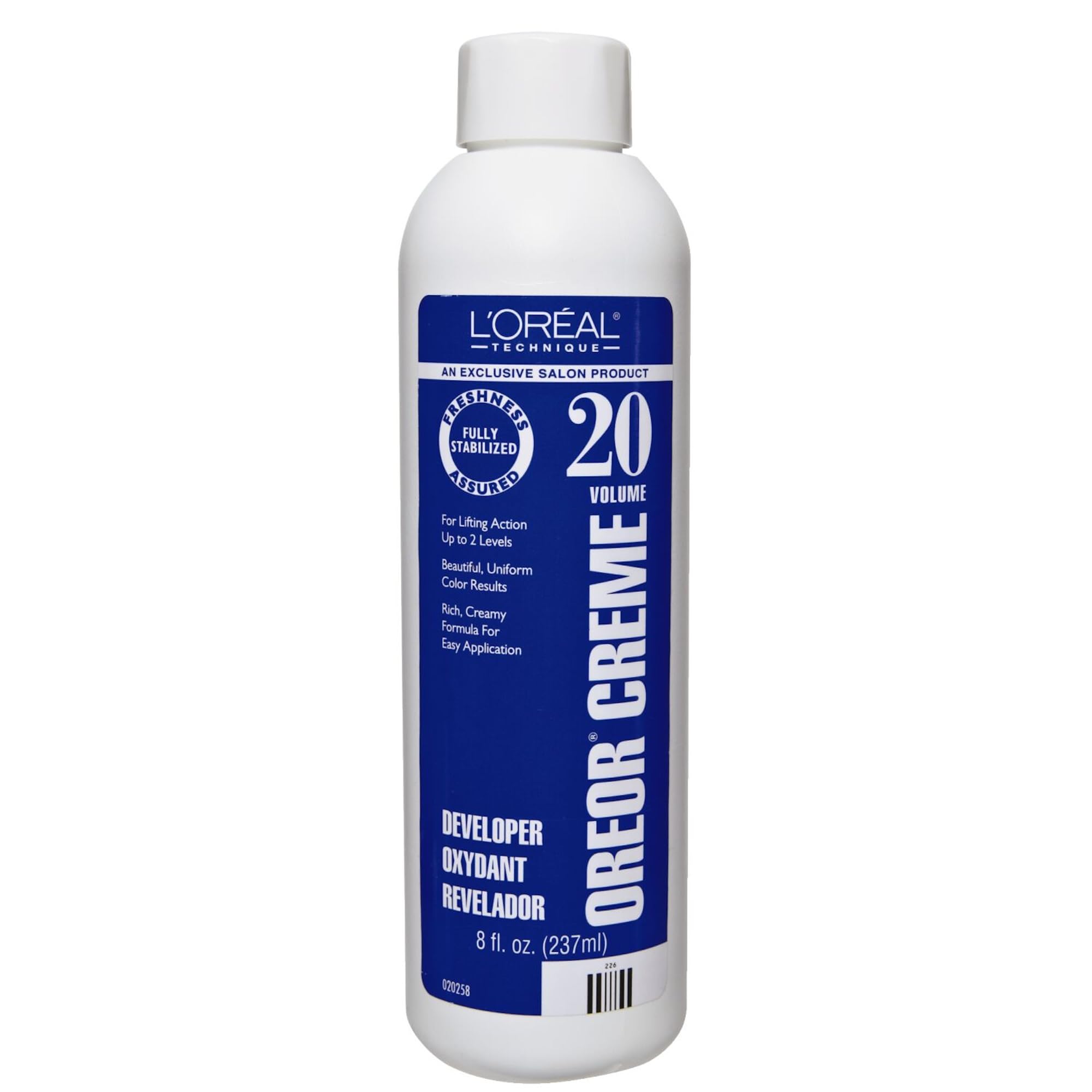 L'Oreal Technique Oreor 20 Volume Developer - Hair Color Developer, Creamy Formula For UniForm Results, Combine With Color of Your Choice, 8 Fl Oz