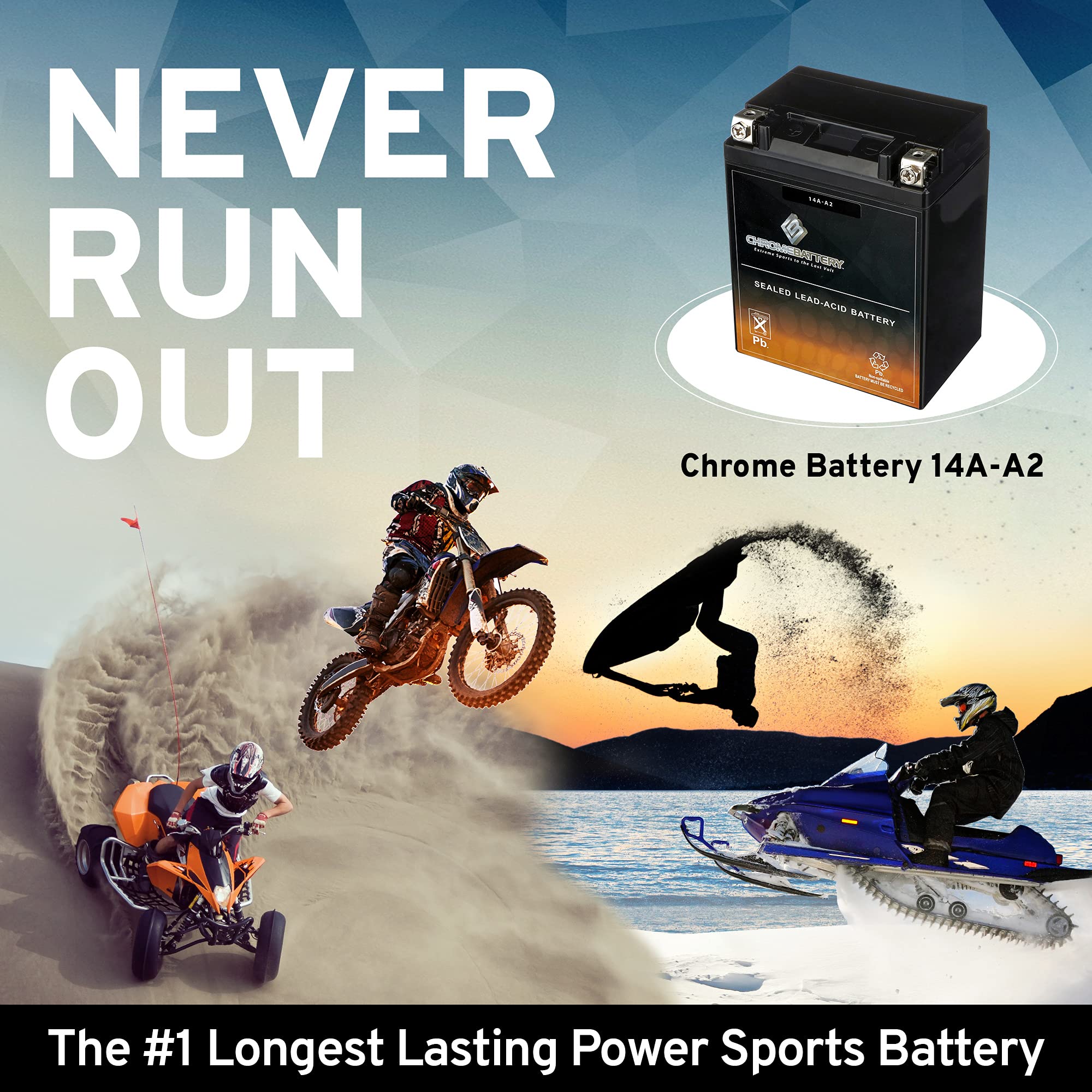YB14A-A2 12V 190CCA AGM Replacement Battery