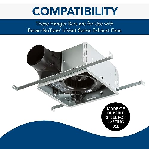 Broan-NuTone MHB4 Hanger Bar Set for InVent Series Bath Exhaust Fans, Silver, Steel, 4 Pieces