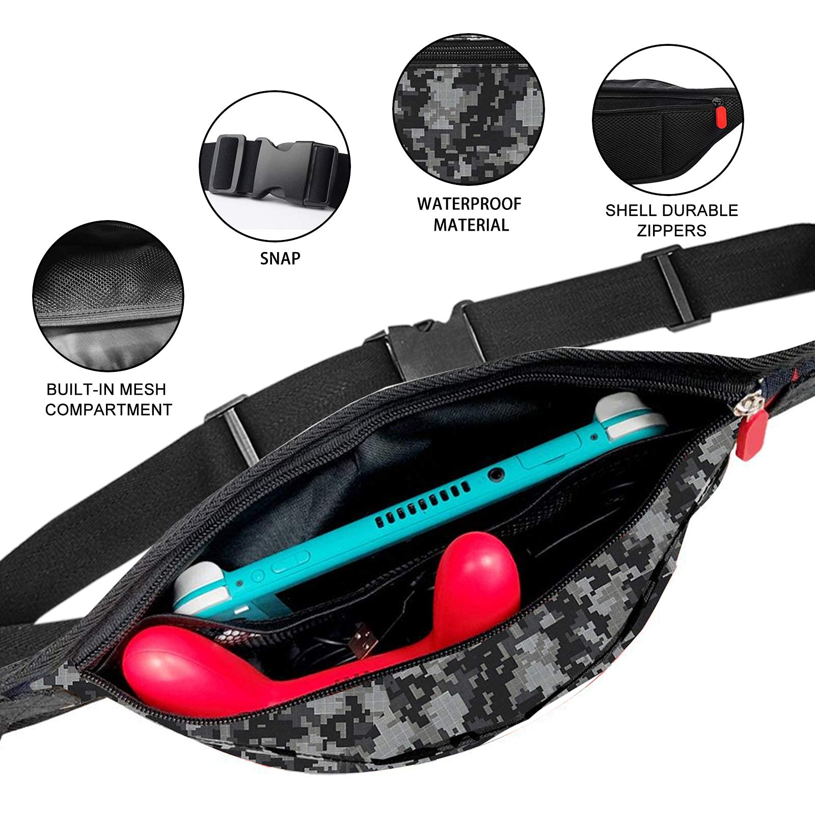 LYCEBELL Travel Bag for Nintendo Switch / Switch OLED, Switch Bag for Dock Console, Joy-Con, Phone and Switch Accessories, Sling Crossbody Switch Backpack for Men, Adults(only bag)