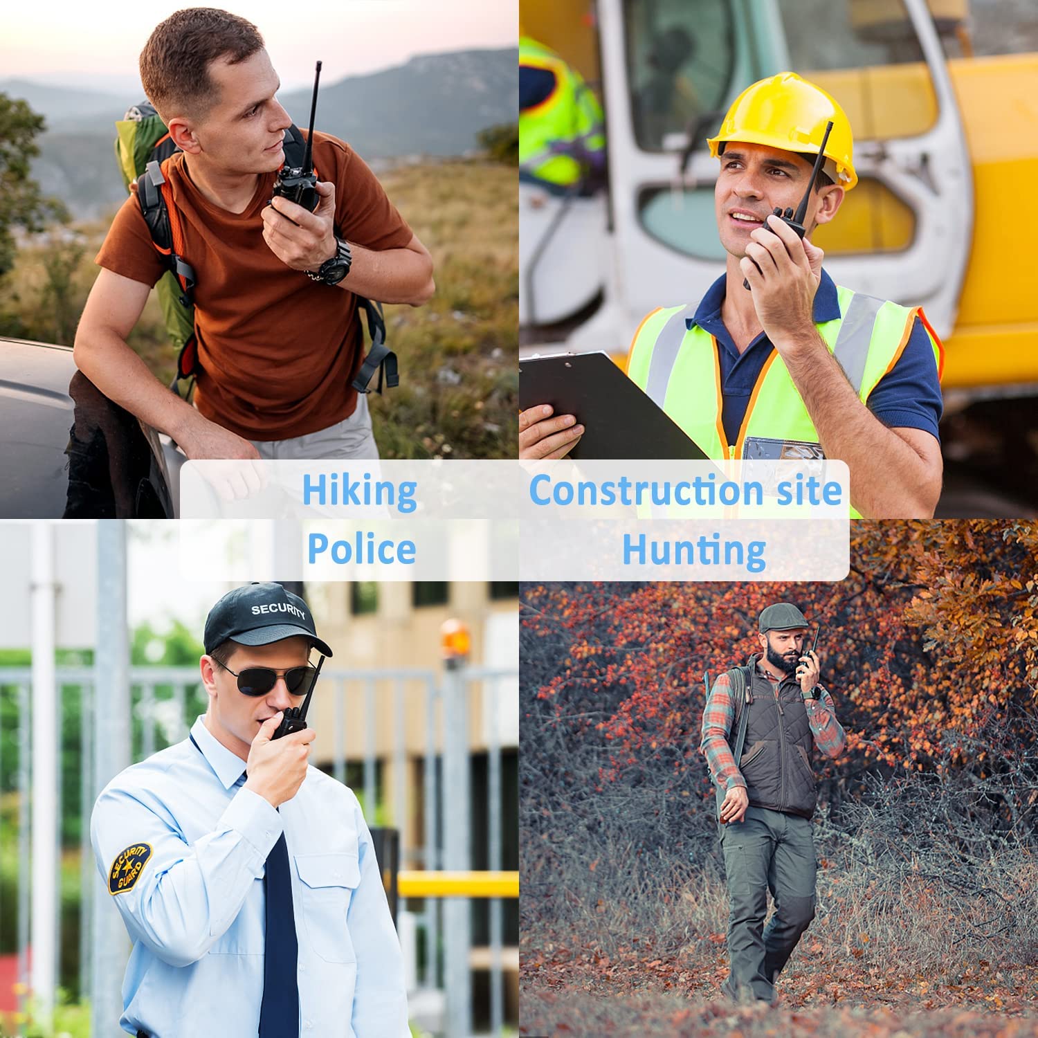 BAOFENG UV-5R Ham Radio Long Range, Dual Band 2 Way Radio, Rechargeable Baofeng Handheld Radio with Extra Battery and Charger, Programmable Two Way Radios with Programming Cable and Earpiece(4 Pack)